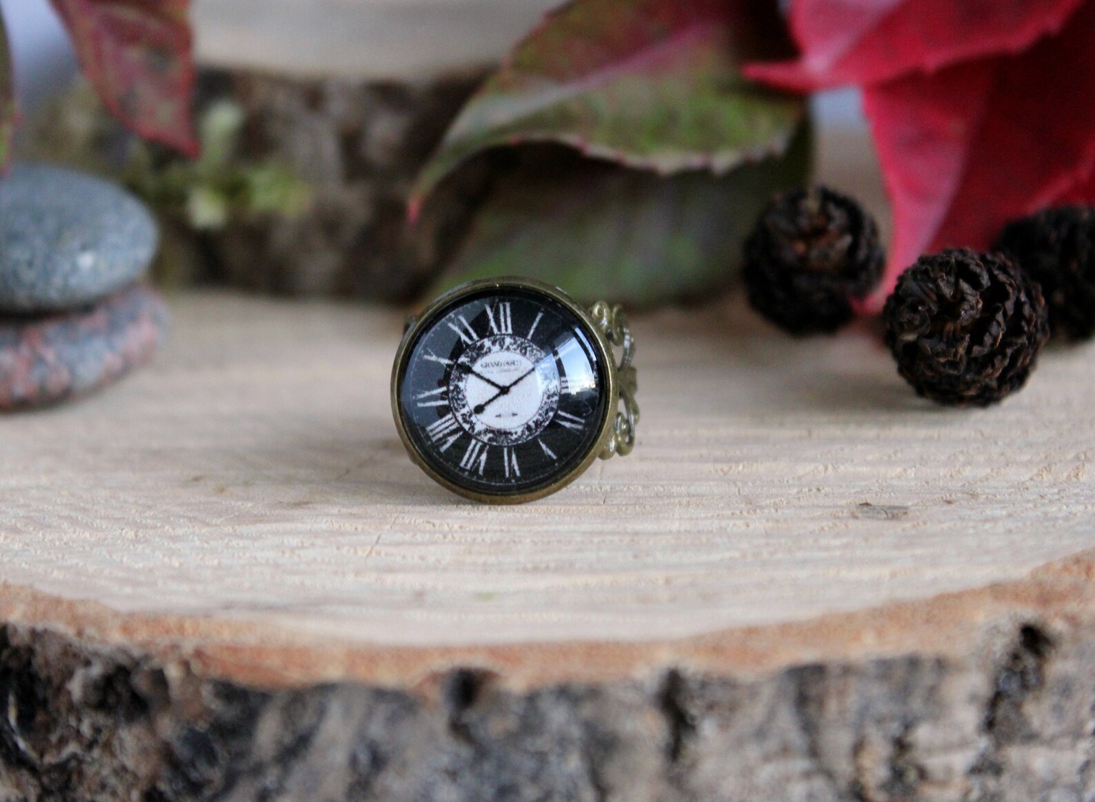 Vintage Clock Ring Clock Dial Jewelry Adjustable Ring - Etsy
