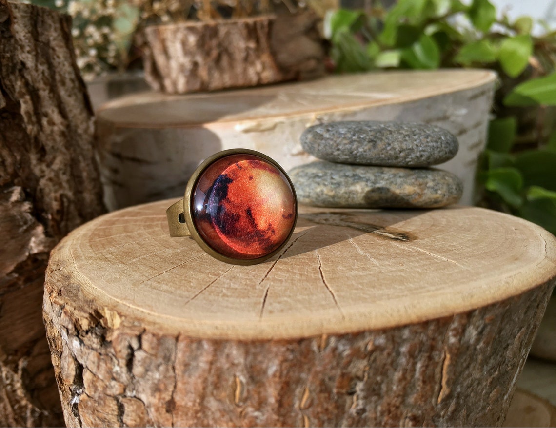 Mars Ring Antique Bronze Ring Space Jewelry Mars Jewelry - Etsy