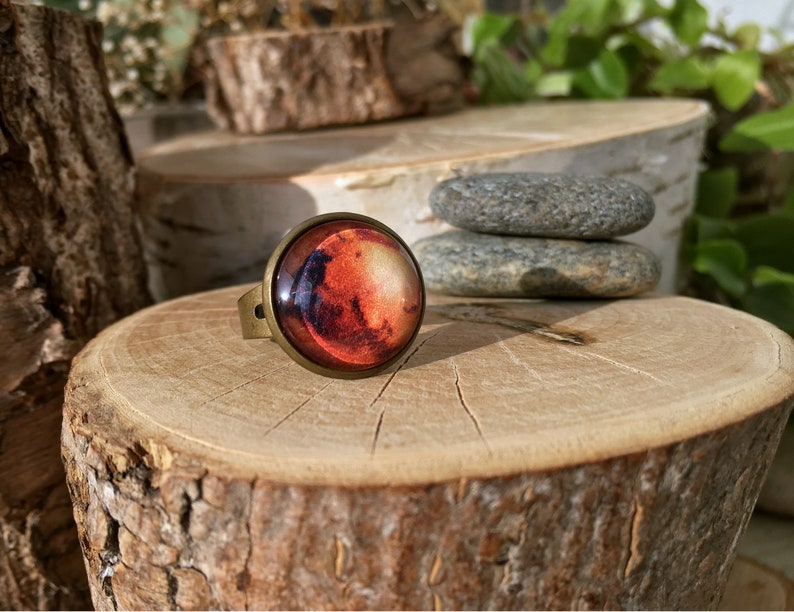 Mars Ring Antique Bronze Ring Space Jewelry Mars Jewelry - Etsy
