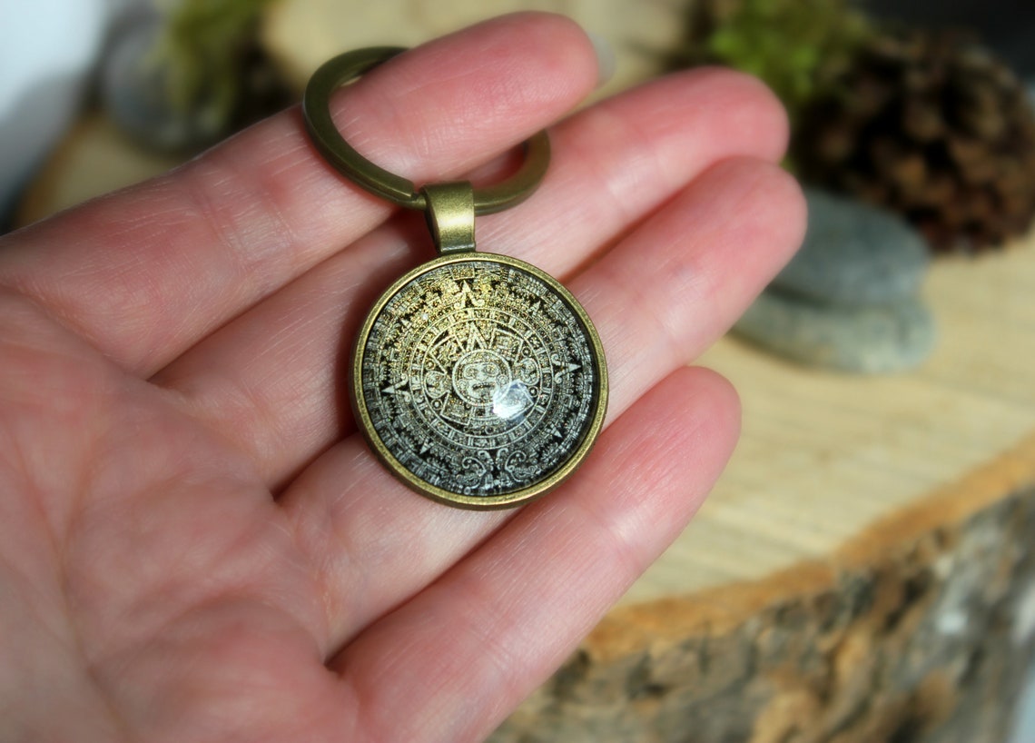 Maya Calendar Keychain Ancient Maya Calendar Jewelry Maya | Etsy