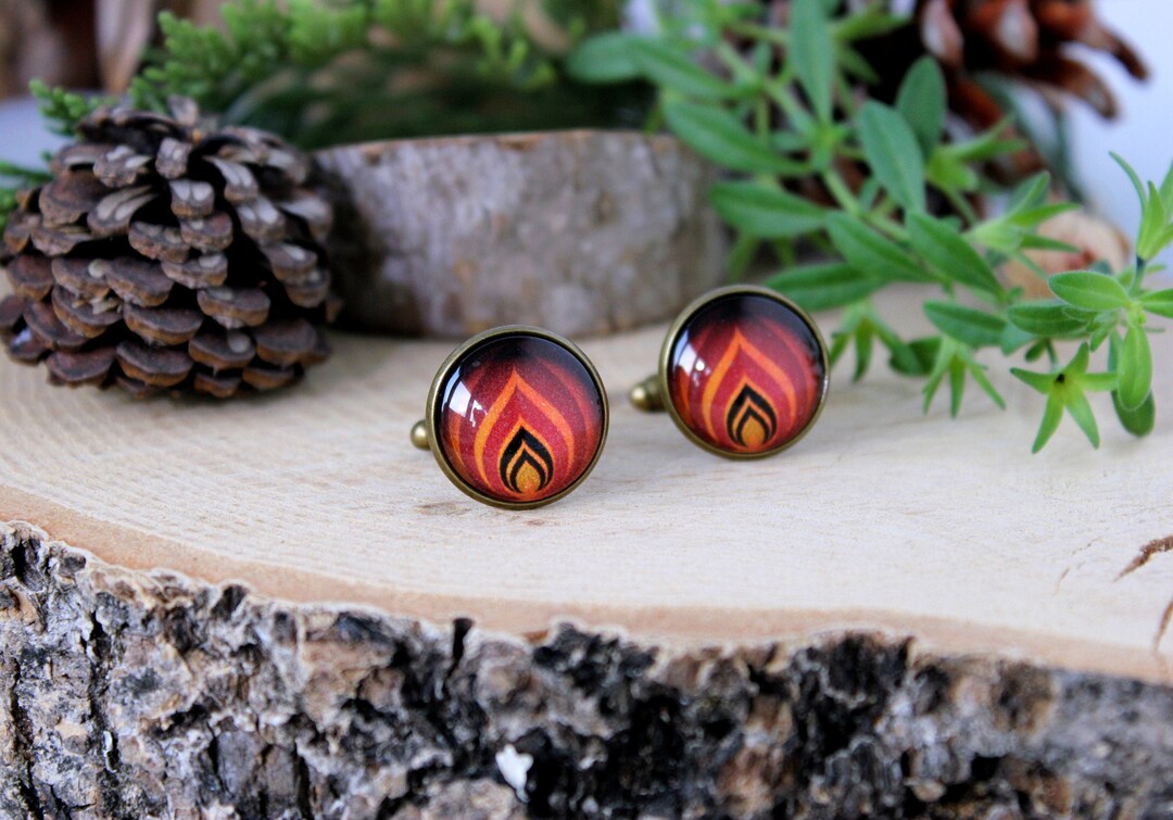Levels of Flame Cufflinks | Fire and Flames Cufflinks | Wedding Cuff ...