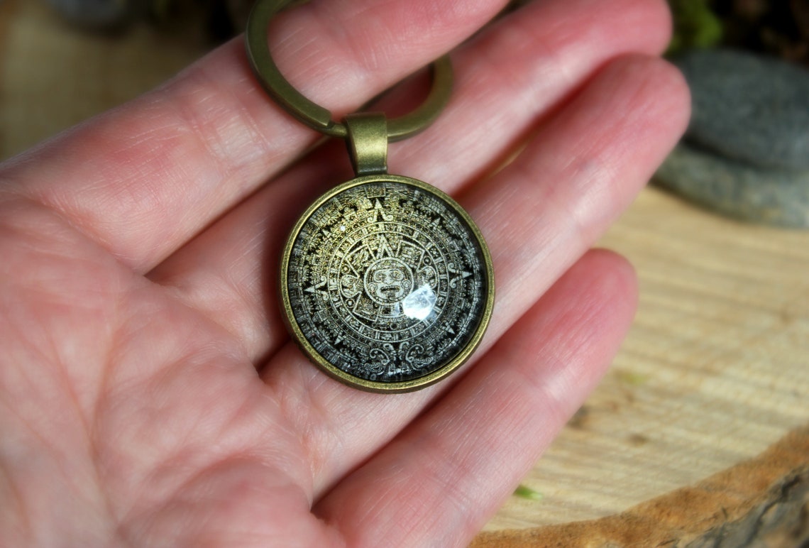 Maya Calendar Keychain Ancient Maya Calendar Jewelry Maya | Etsy