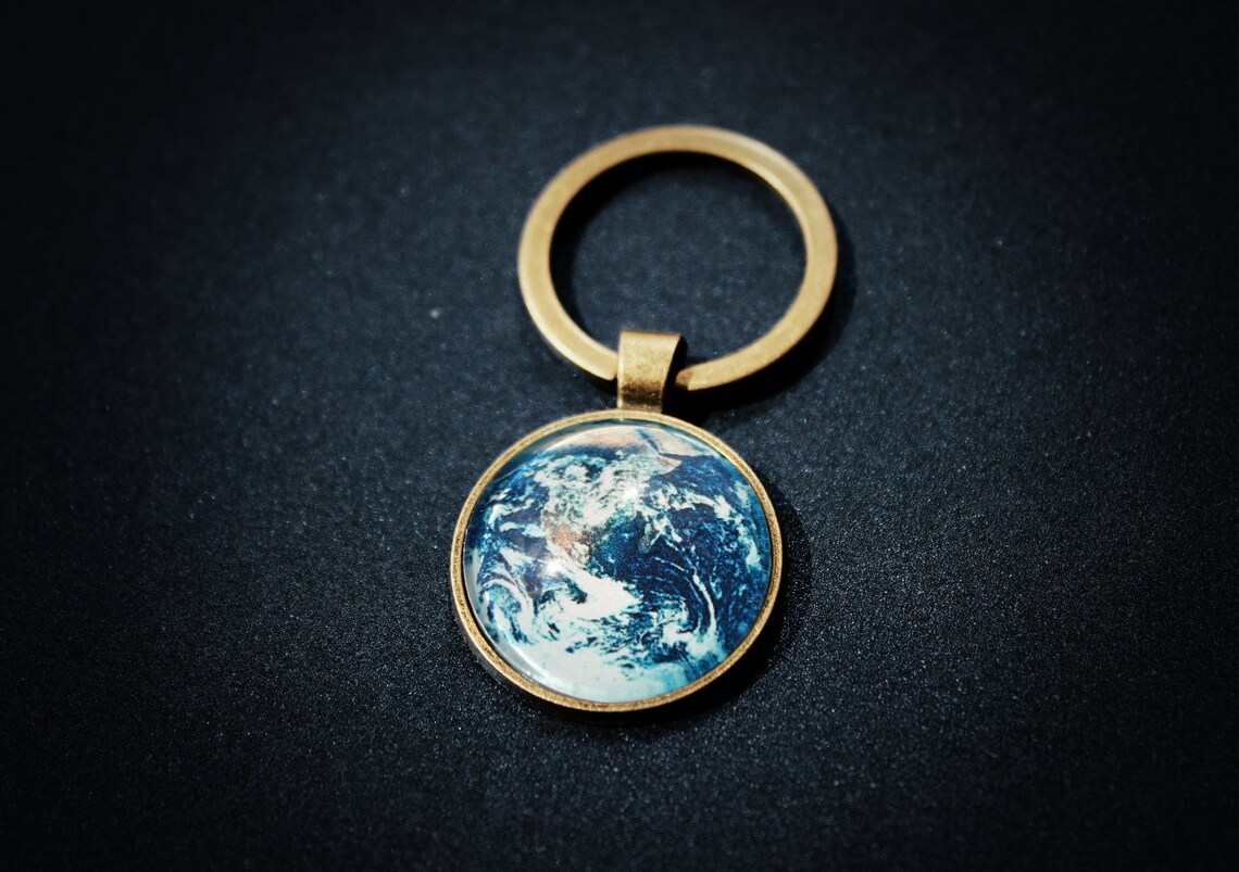 Planet Earth Keychain Space Jewelry Galaxy Jewelry - Etsy