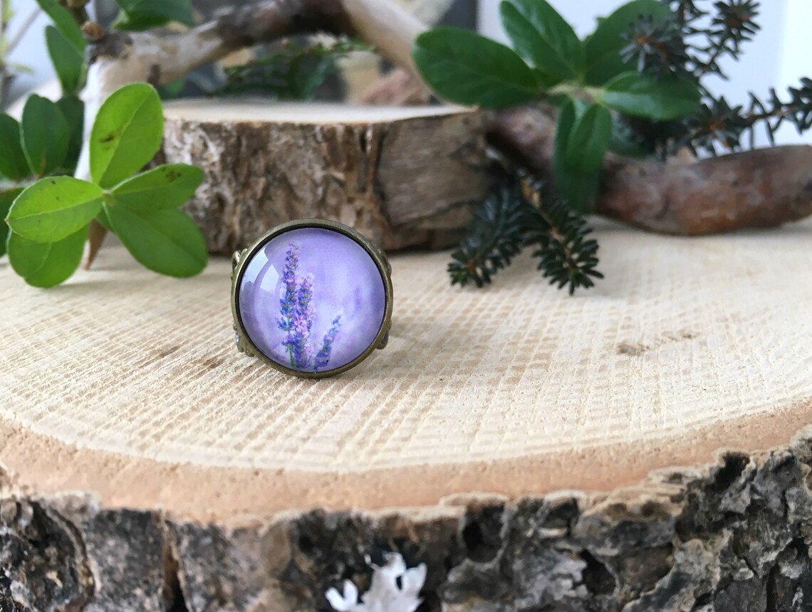 Lavender Ring Lavender Jewelry Flower jewelry Lilac | Etsy