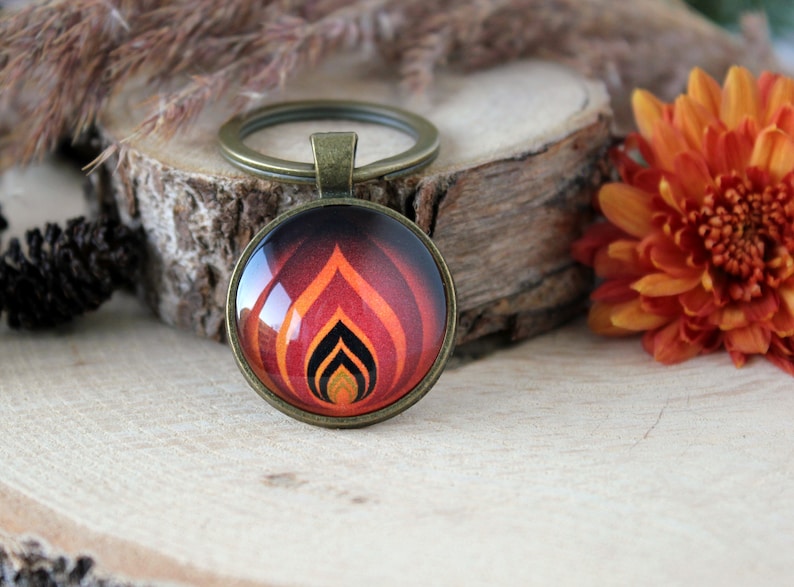Levels of Flame Keychain Fire and Flames Jewelry Symbolic | Etsy