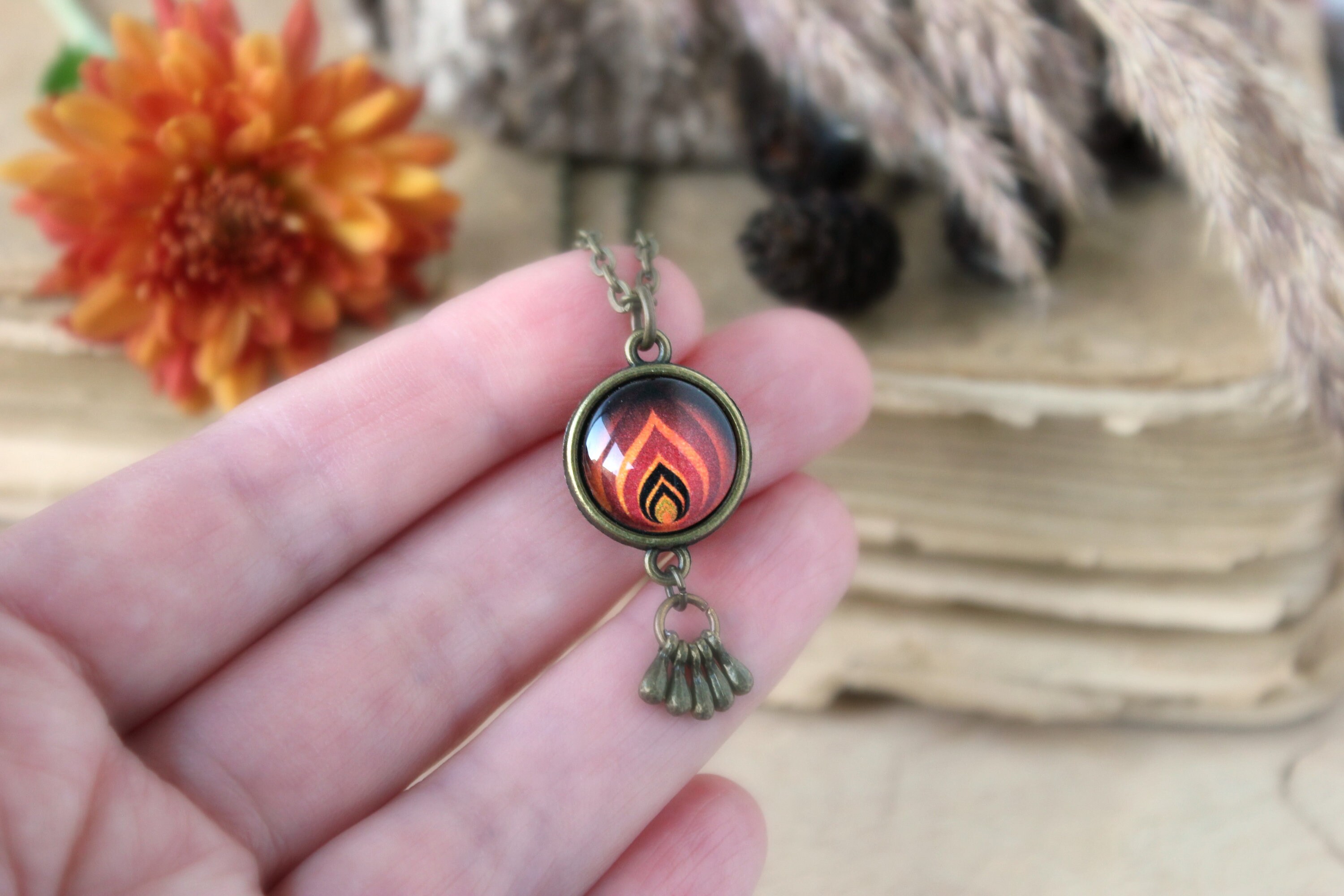 Two Sided Levels of Flame Necklace | Fire and Flames Jewelry | Symbolic ...