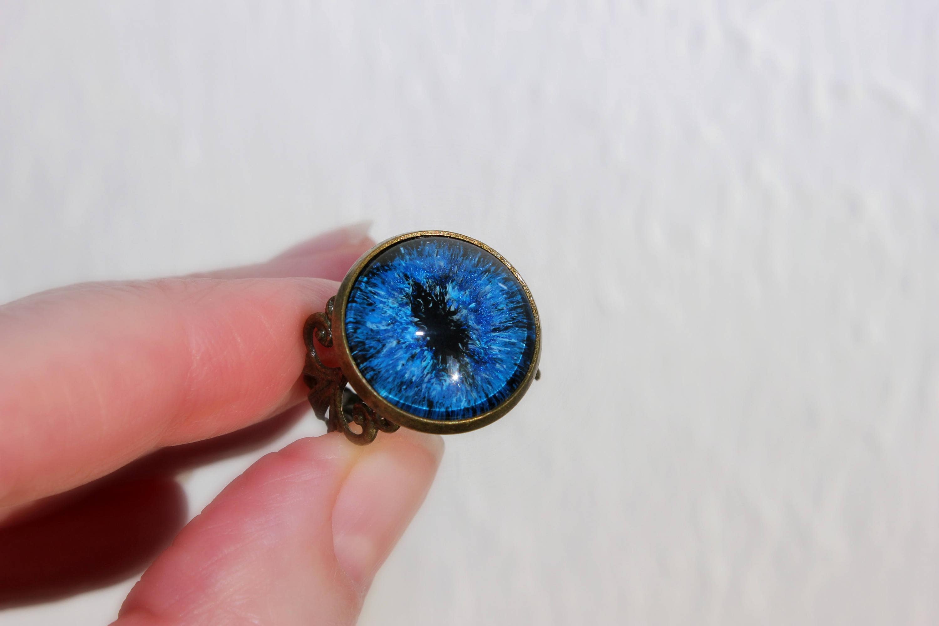 Dragon Eye Ring Blue Dragon Eye Hand Painted Glass Eye - Etsy