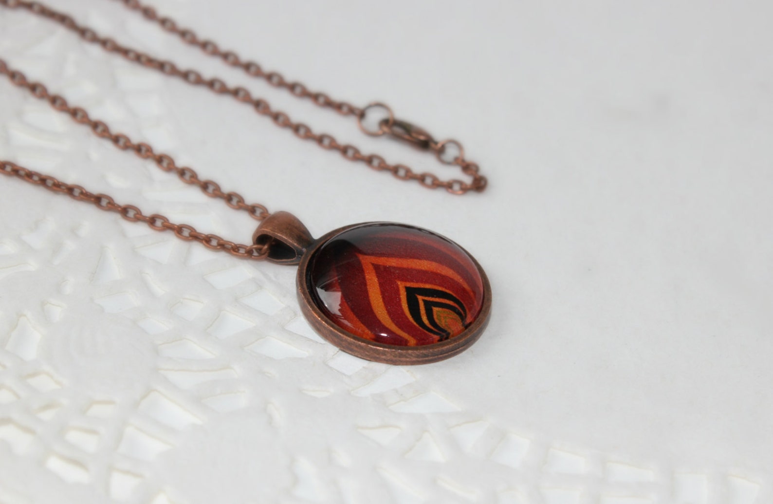 Levels of Flame Pendant | Antique Copper Necklace | Fire and Flames ...
