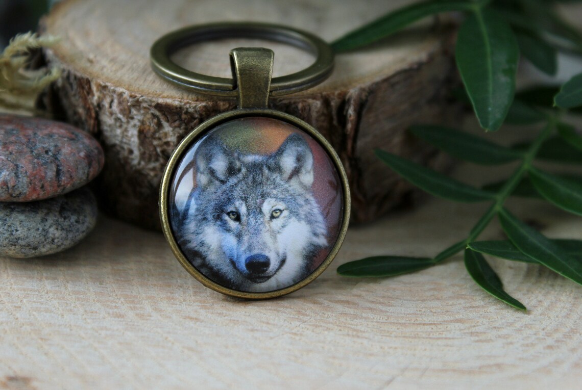 Wolf Keychain Wolf Key Ring Animal Keychain Wolf Lovers | Etsy