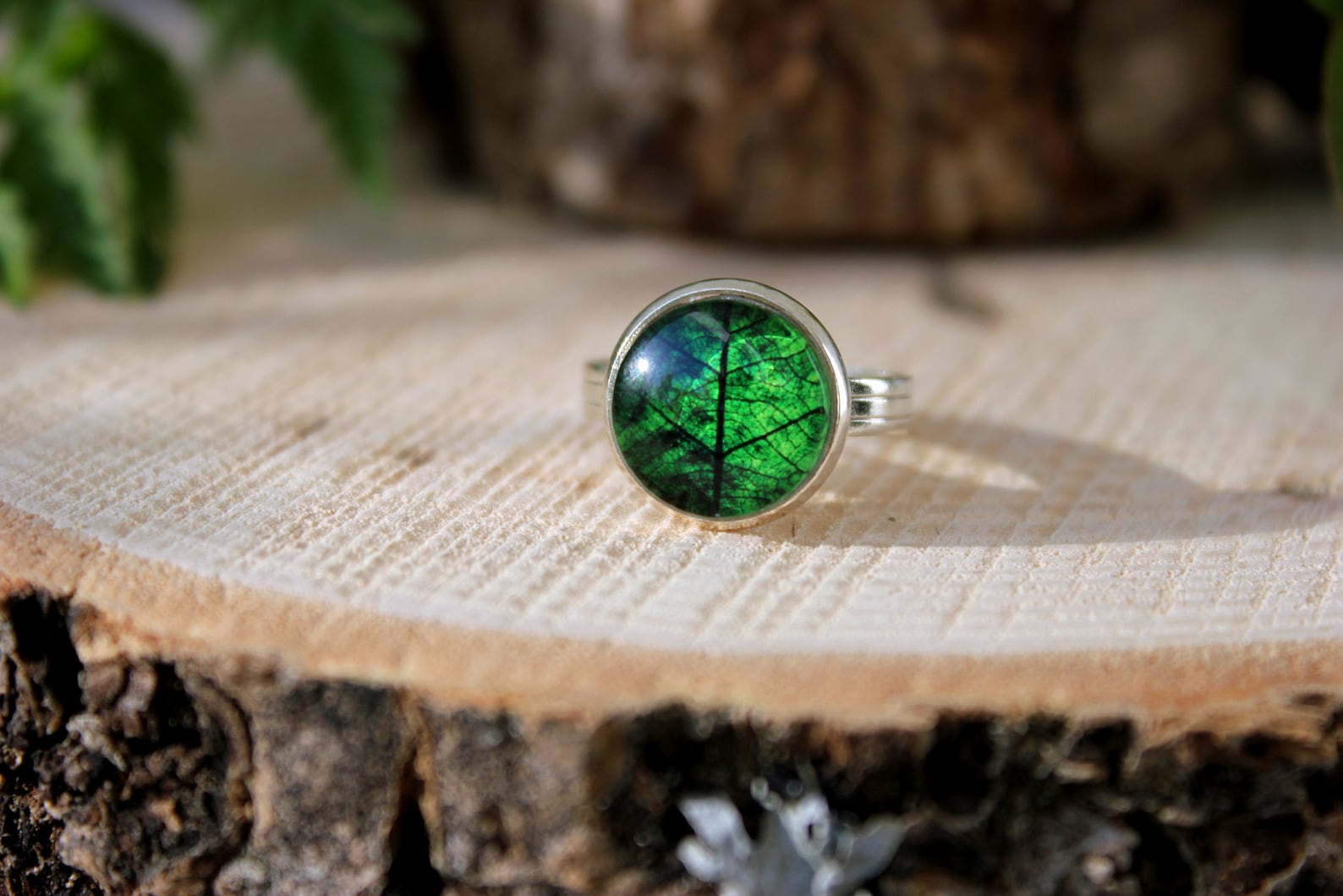 Leaf Ring Green Leaf Ring Green Leaf Jewelry Adjustable - Etsy