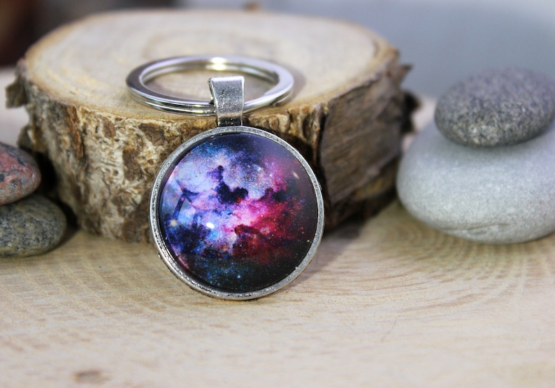 Galaxy Keychain Universe Keychain Space Jewelry Nebula | Etsy