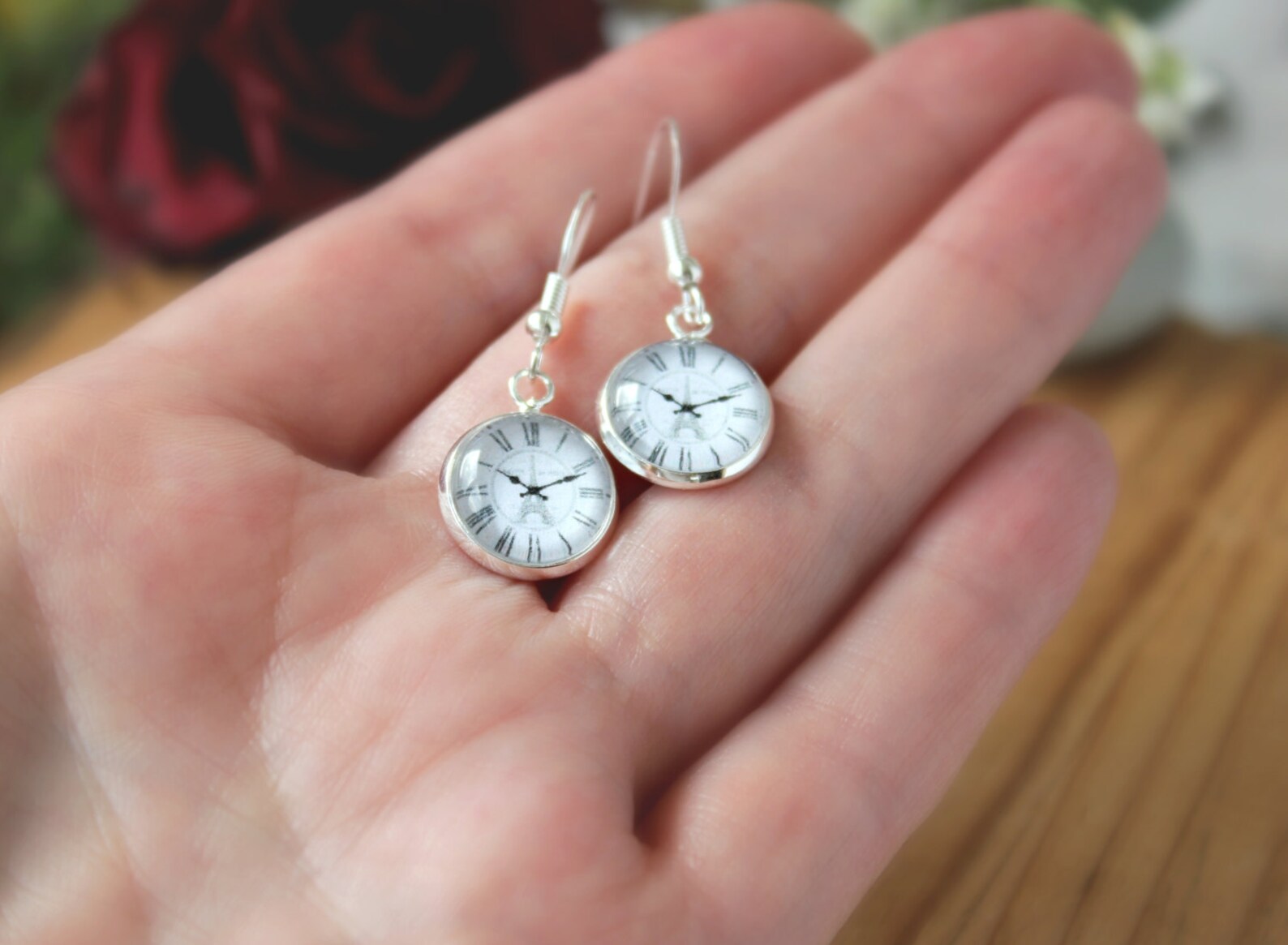 Vintage Clock Dangle Earrings | Clock Dial Jewelry | Retro Watch ...