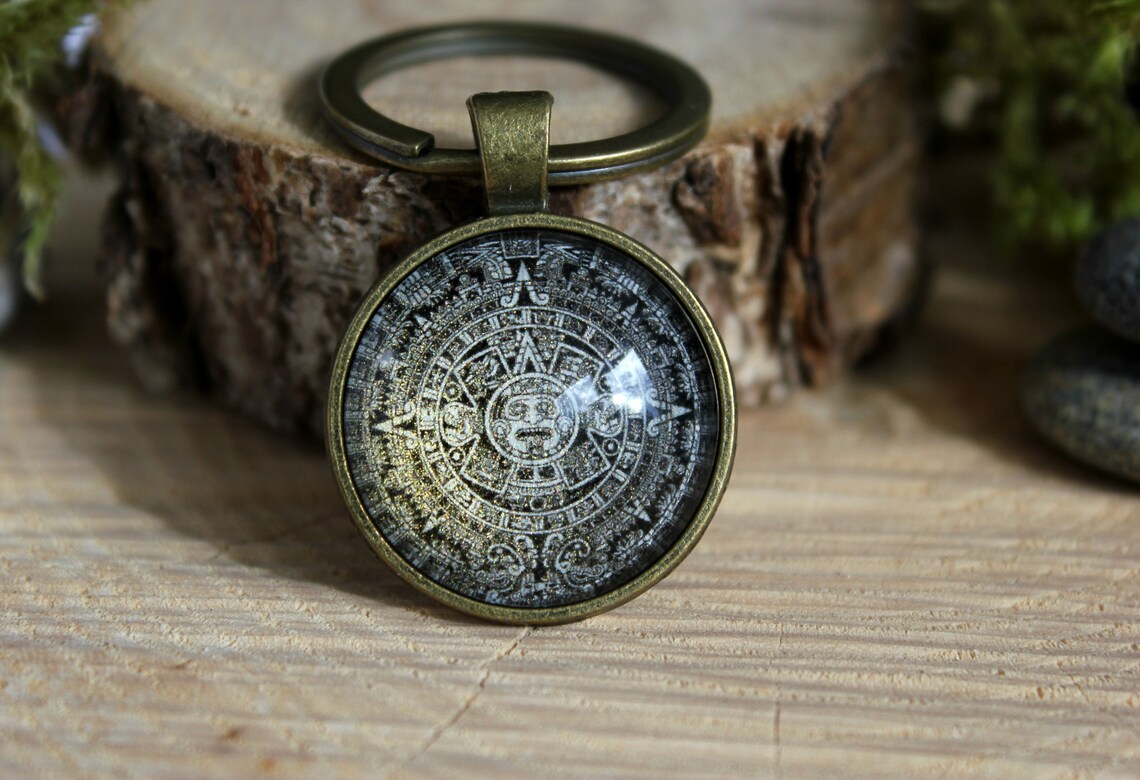 Maya Calendar Keychain Ancient Maya Calendar Jewelry Maya | Etsy