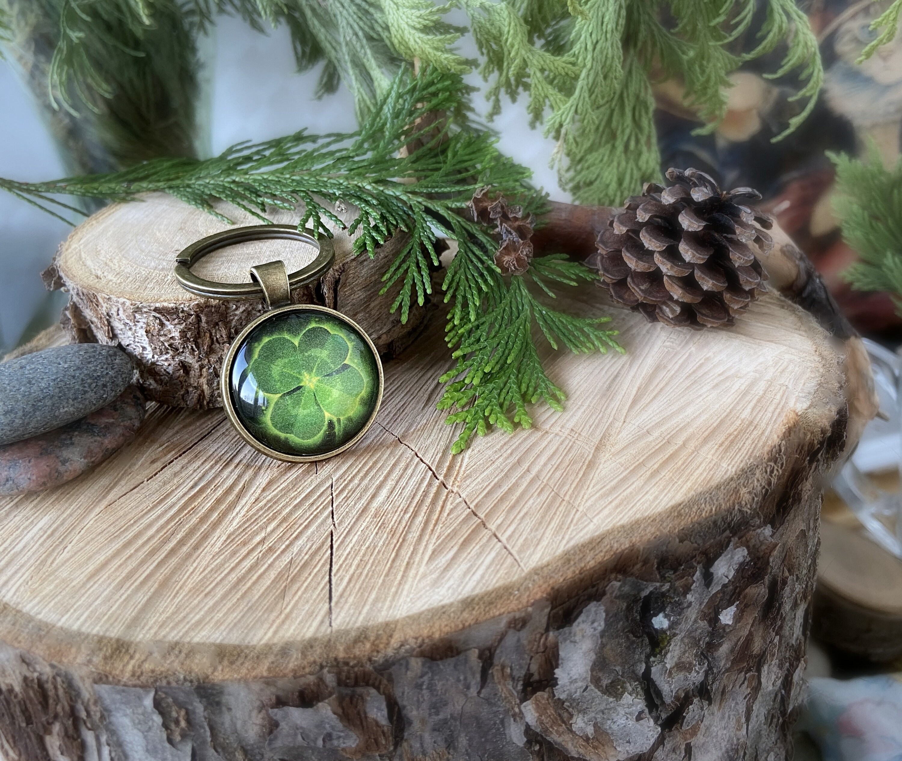 Clover Keychain Four Leaf Clover Keychain Lucky Clover | Etsy