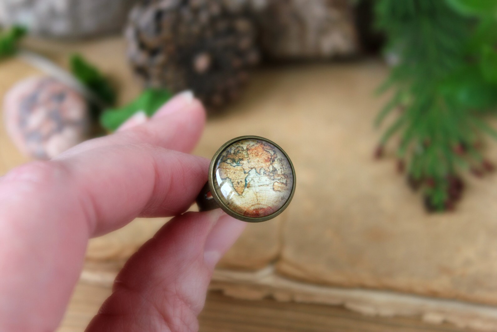 Vintage Map Ring Map Ring Map Jewelry Vintage World Map | Etsy