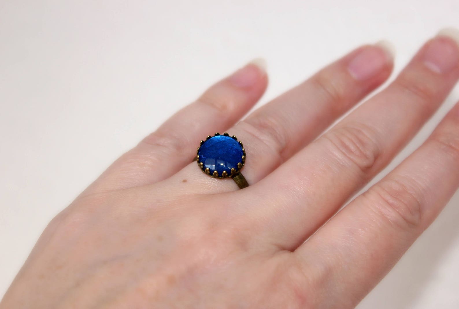 Royal Blue Ring | Little Blue Ring | Navy Blue Ring | Antique Bronze ...