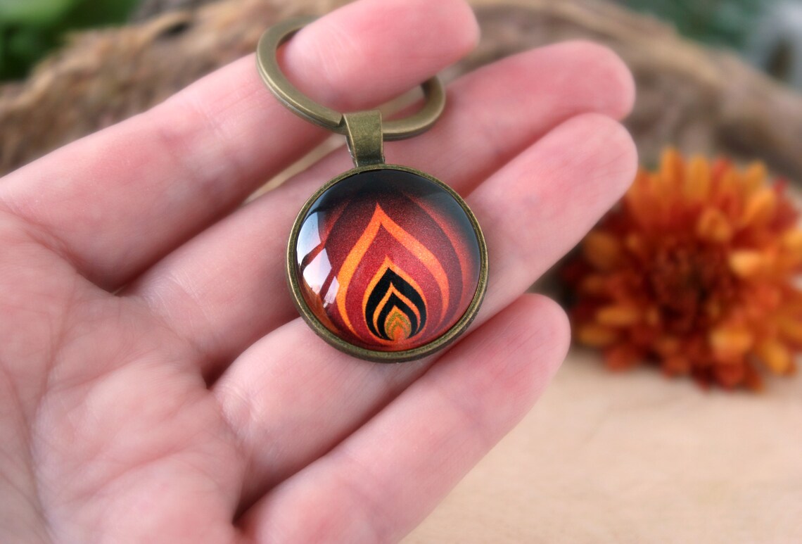 Levels of Flame Keychain Fire and Flames Jewelry Symbolic | Etsy