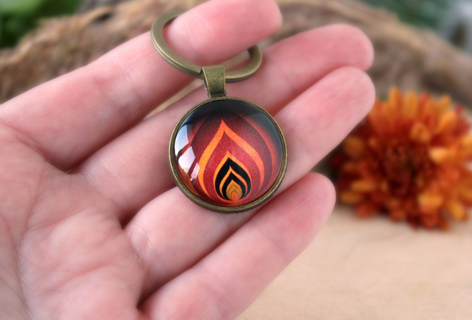 Levels of Flame Keychain Fire and Flames Jewelry Symbolic | Etsy