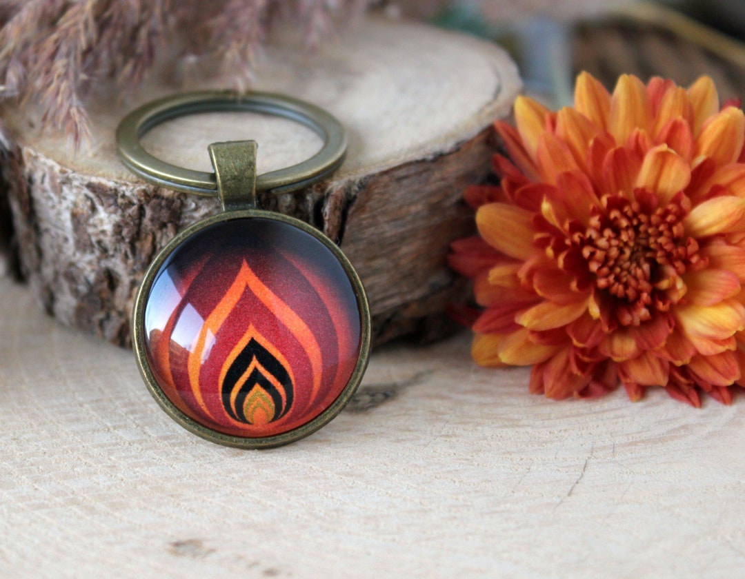 Levels of Flame Keychain Fire and Flames Jewelry Symbolic - Etsy