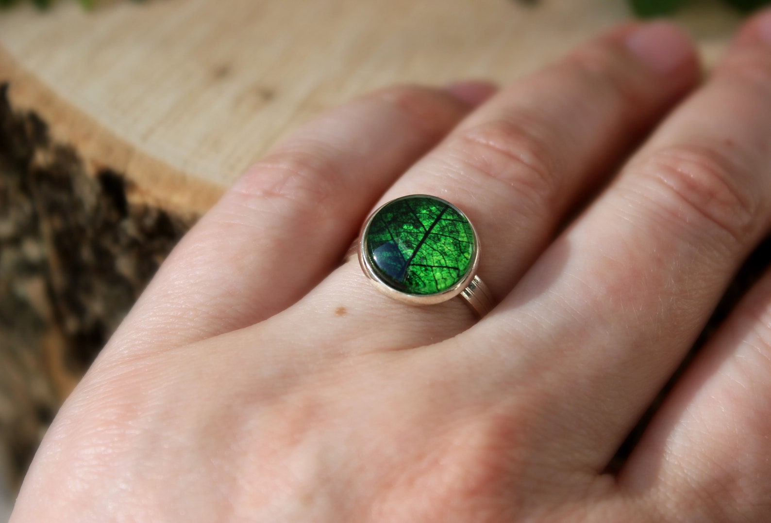 Leaf Ring Green Leaf Ring Green Leaf Jewelry Adjustable - Etsy
