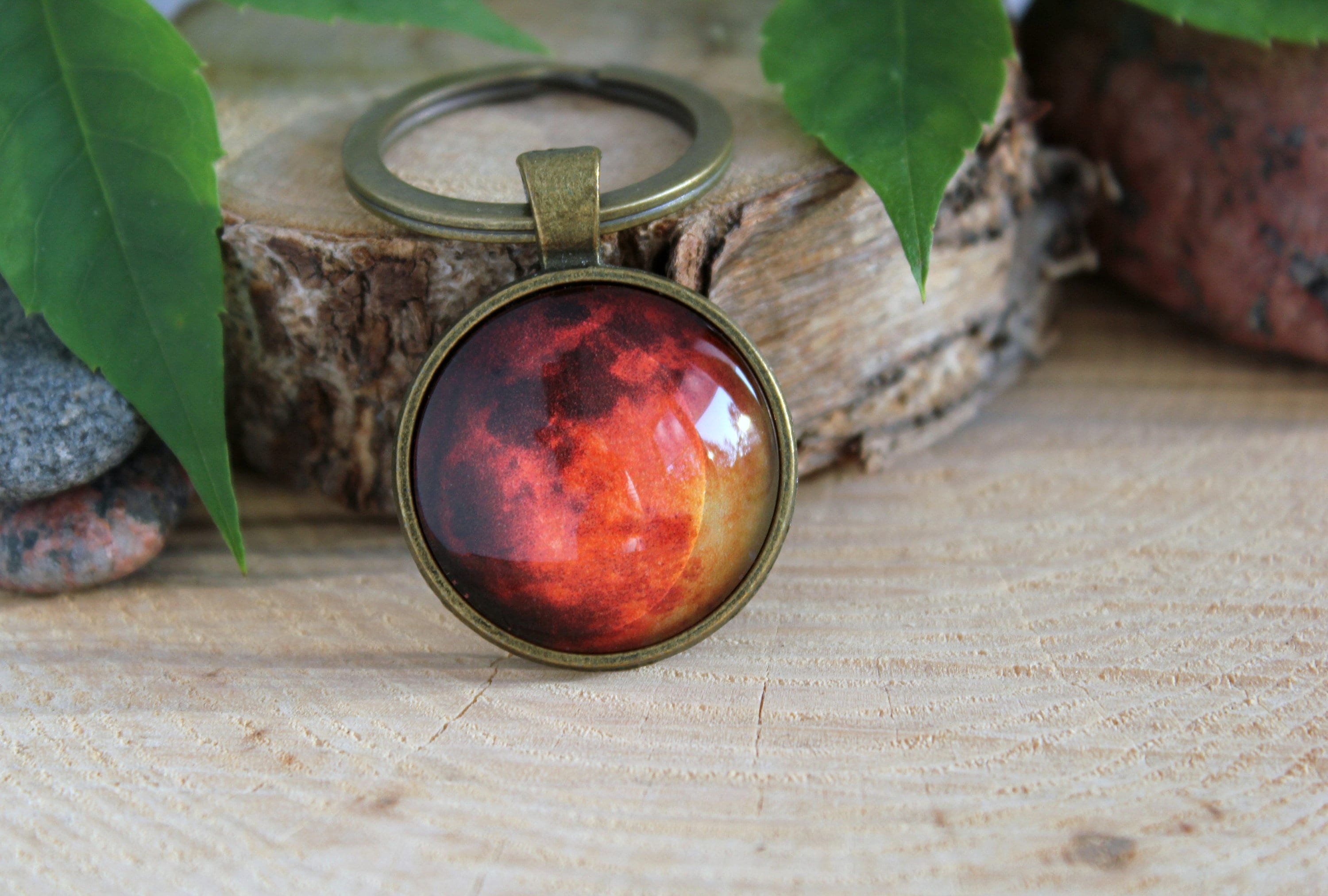 Red Moon Keychain Blood Moon Keychain Full Moon Keychain | Etsy