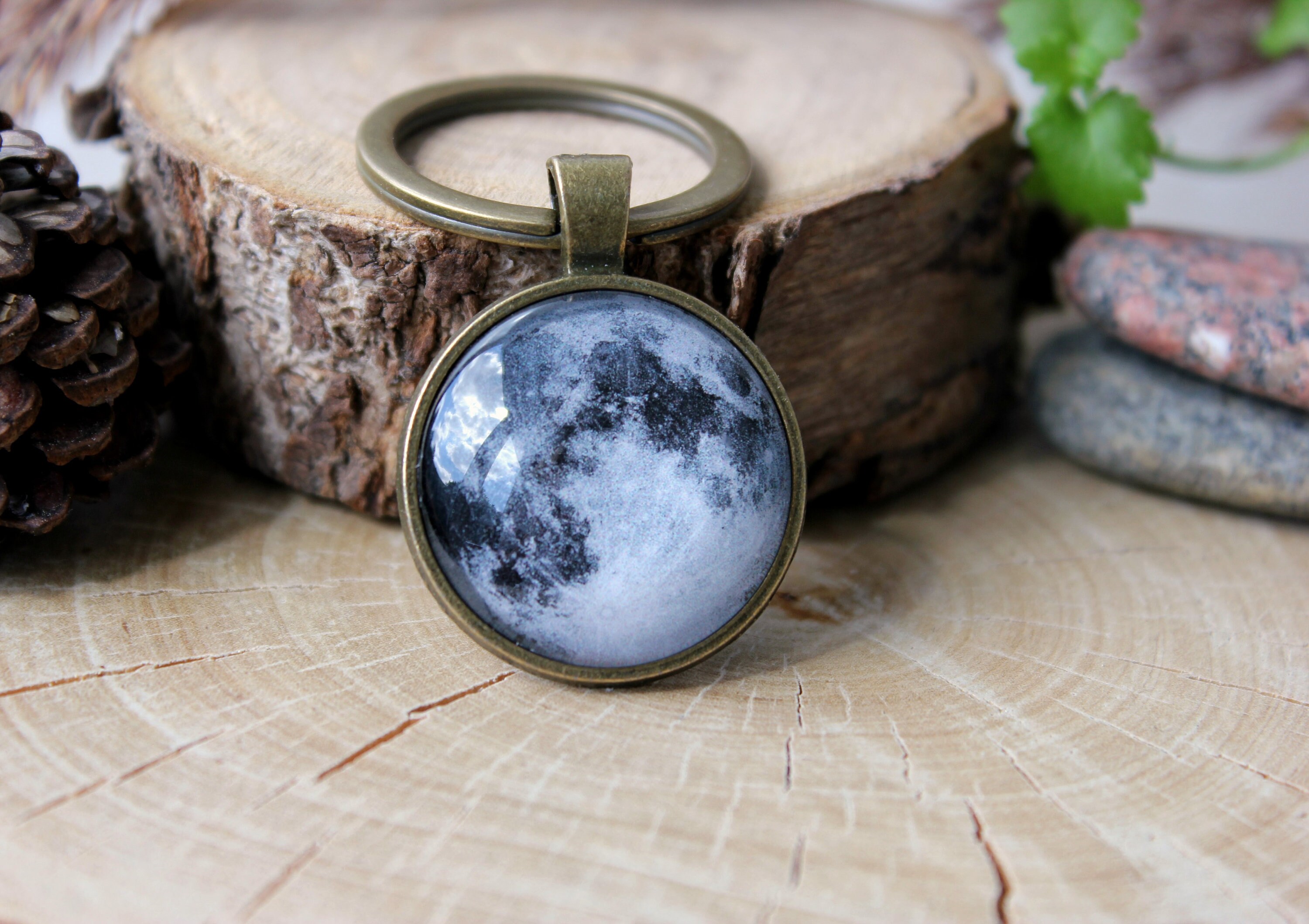 Full Moon Keychain Space Jewelry Moon Keychain Galaxy | Etsy