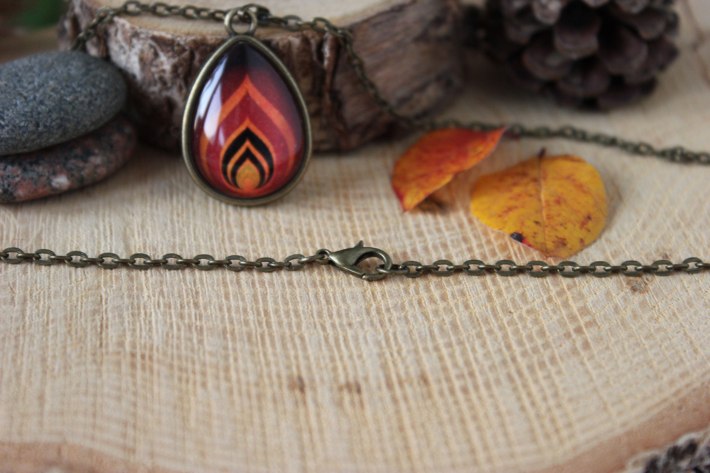 Levels of Flame Pendant Fire and Flames Jewelry Tear Drop | Etsy