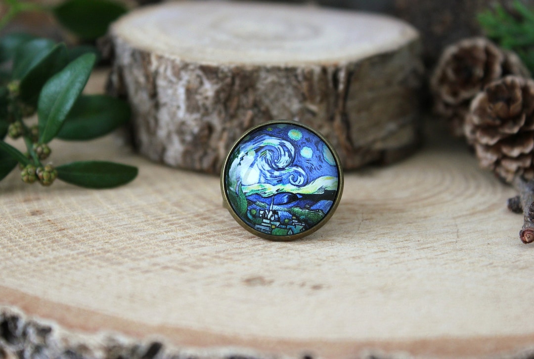 Starry Night Ring | Van Gogh Style Ring | Starry Night Over a European ...