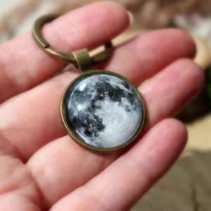 Full Moon Keychain | Space Jewelry | Moon Keychain | Galaxy Keychain ...