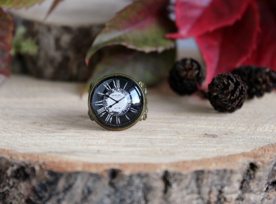 Vintage Clock Ring | Clock Dial Jewelry | Adjustable Ring | Antique ...