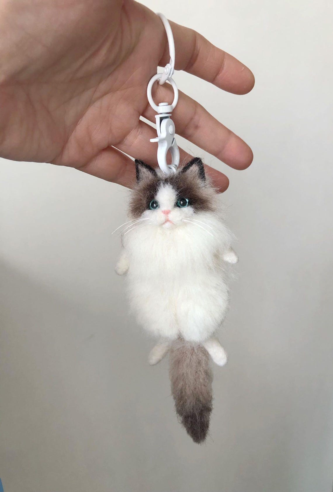 Custom Ragdoll Cat Keychain | Personalized Needle Felted Cat Bag Charm ...
