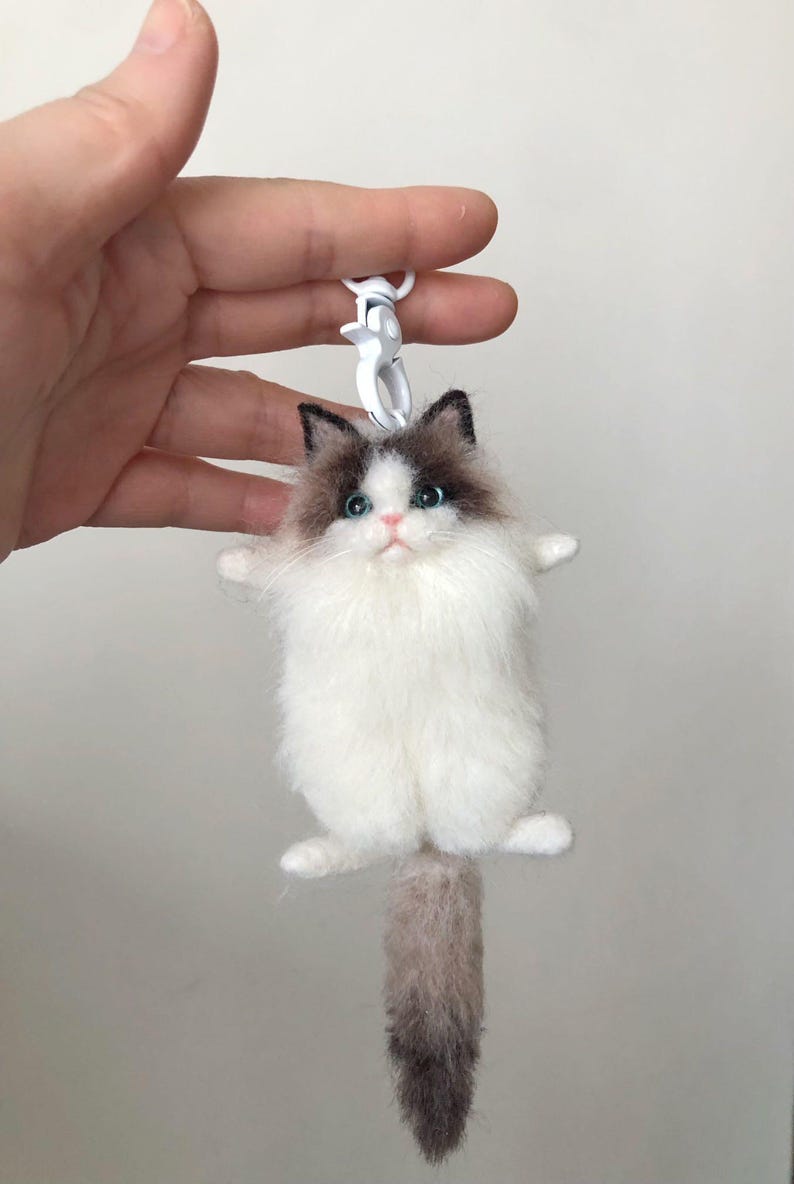 Custom Ragdoll Cat Keychain | Personalized Needle Felted Cat Bag Charm ...