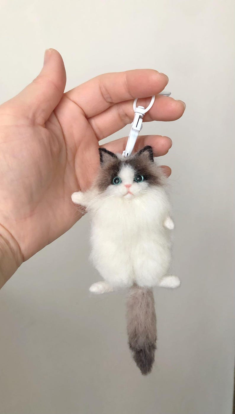 Custom Ragdoll Cat Keychain | Personalized Needle Felted Cat Bag Charm ...