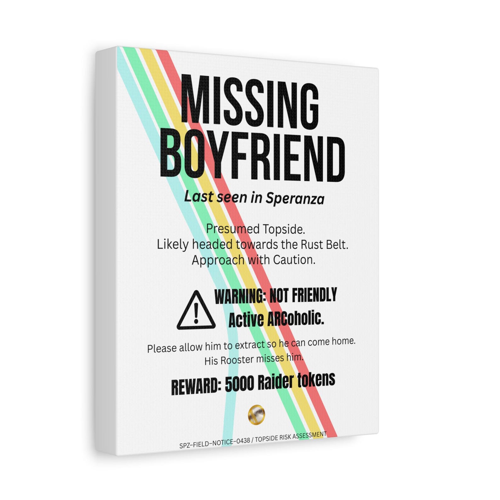 ARC Raiders Missing Boyfriend Poster Funny Canvas Wall Art Rust Belt ...