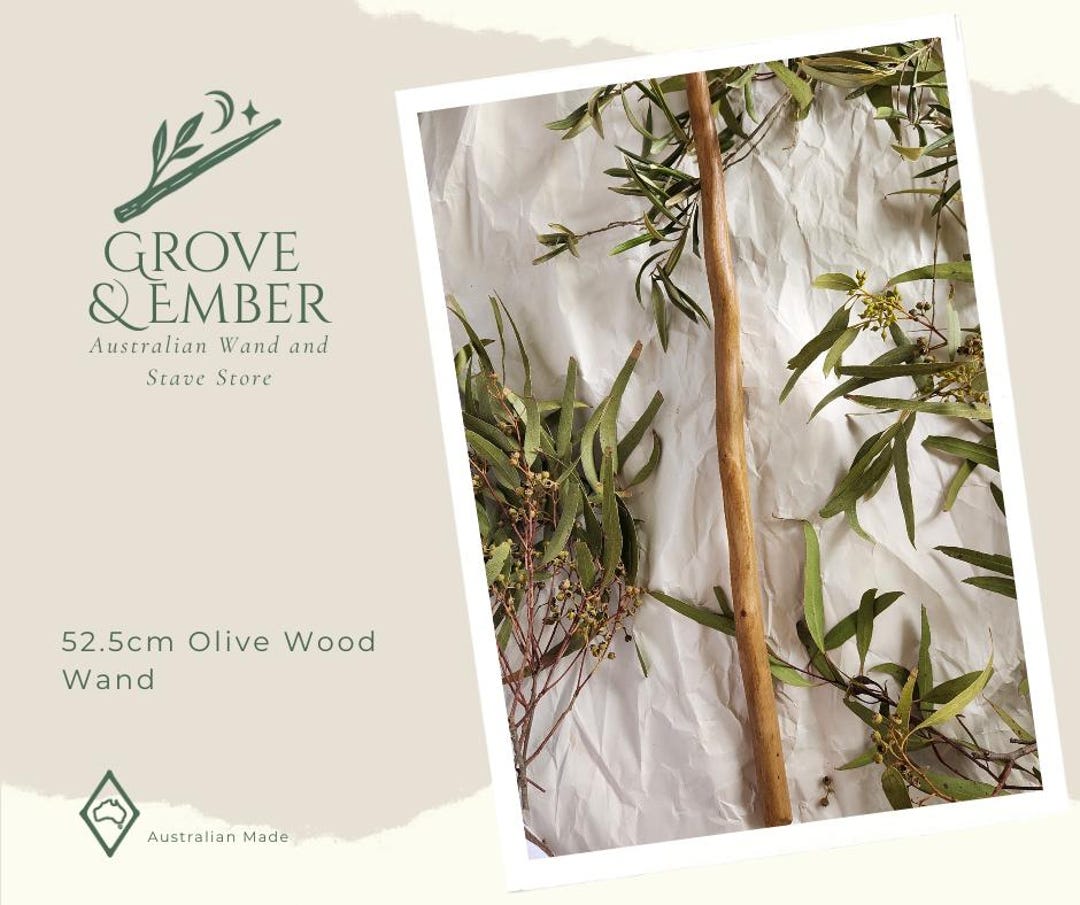 Olive Wood Wand | Long Sacred Grove Ritual Tool - Etsy
