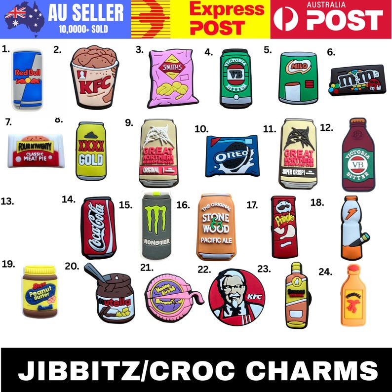 For Jibbitz-crocs Australian Popular Food Snack Drink Charms Shoe ...