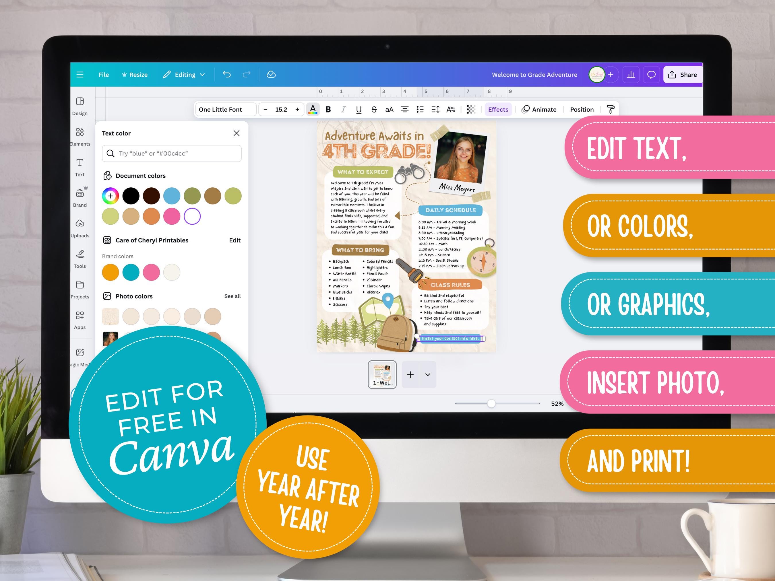 Editable Fourth Grade Welcome Letter, Adventure Awaits Theme | Meet the ...