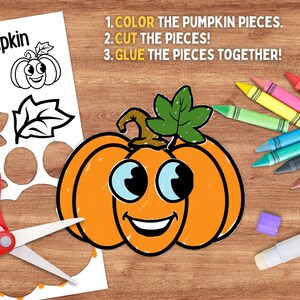 Create Your Own Pumpkin Printable, DIY Fall Paper Craft Kit, Preschool ...