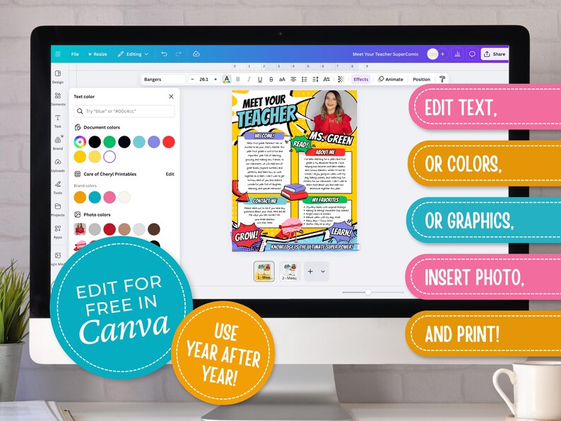 Editable Meet the Teacher Superhero Comic Theme | Welcome Back to ...