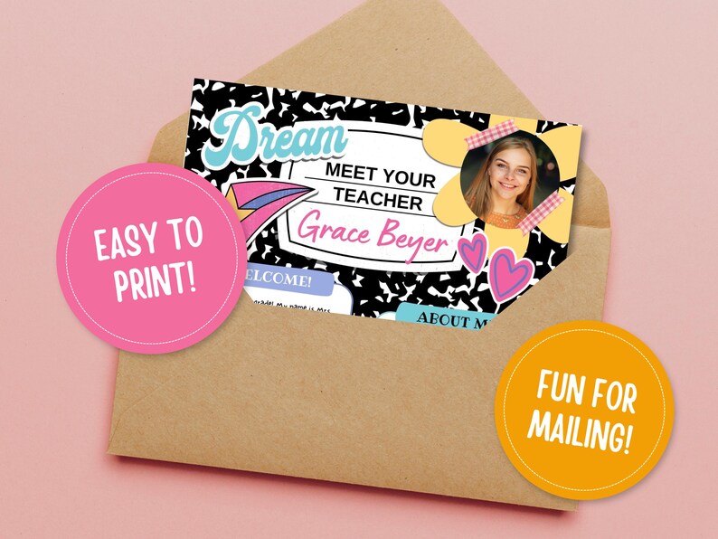 Meet the Teacher Template Composition Notebook Theme | Editable Back to ...