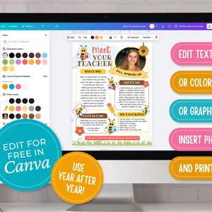 Editable Bee-themed Back to School Meet the Teacher Letter Template ...