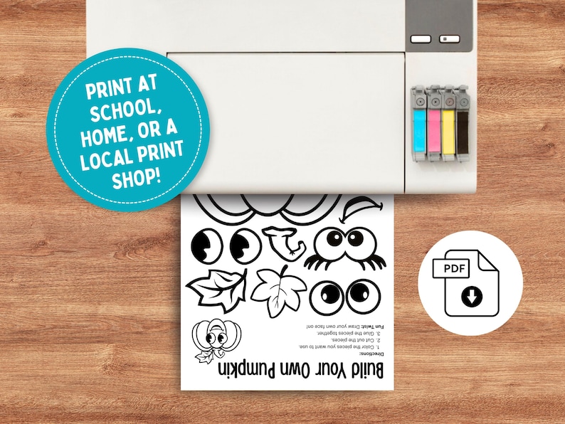 Create Your Own Pumpkin Printable, DIY Fall Paper Craft Kit, Preschool ...