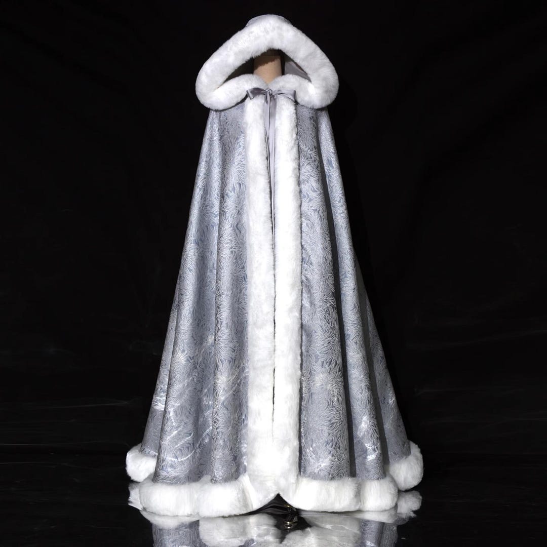 Hanfu Winter Cape, Fur-collared Hooded Warm Cape, Ancient Costume Cloak ...