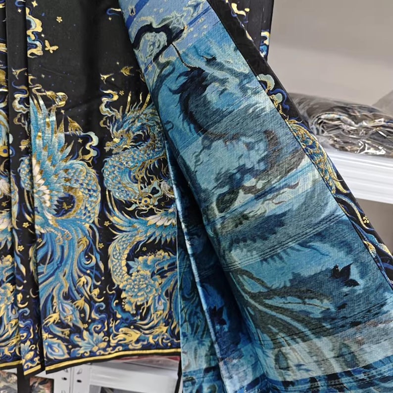 Embroidered Phoenix Hanfu Skirt, Auspicious Dragon Pattern, Pleated ...