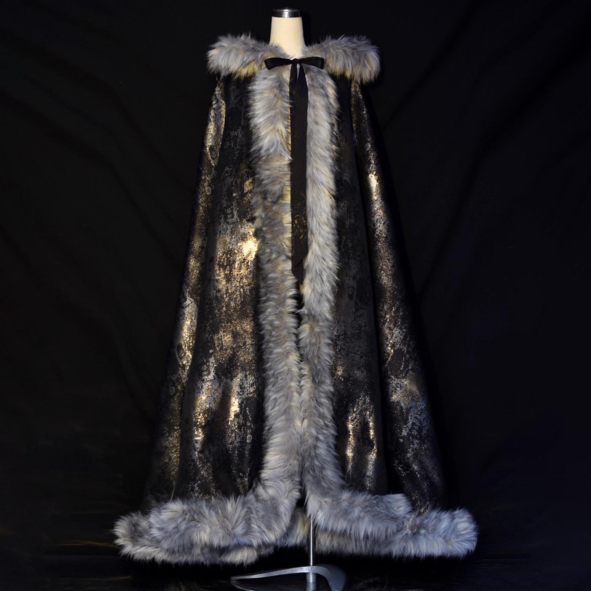 Hanfu Style Fleece Lined Cape, Faux Fur Collar, Winter Shawl - Etsy