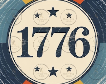 1776 Vintage Patriotic Digital Art | Distressed Americana Wall Decor ...