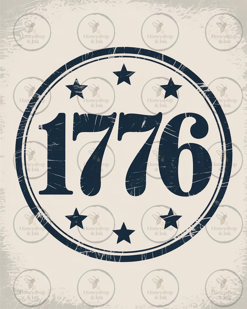 1776 Vintage Patriotic Digital Art | Distressed Americana Wall Decor ...