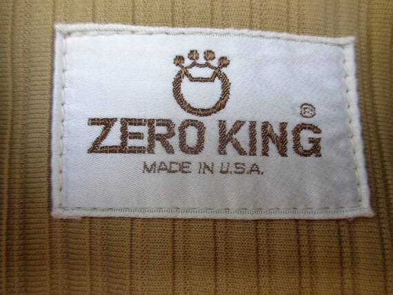 Zero King 1970’s Men's Tan Front Zipper Ribbed Jacket - Gem