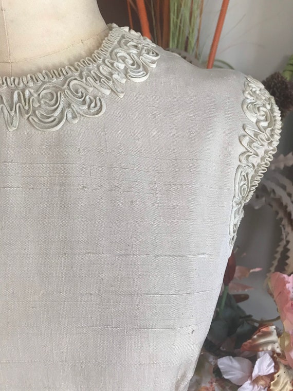 1960s Raw Silk Ribbon Dress - Gem