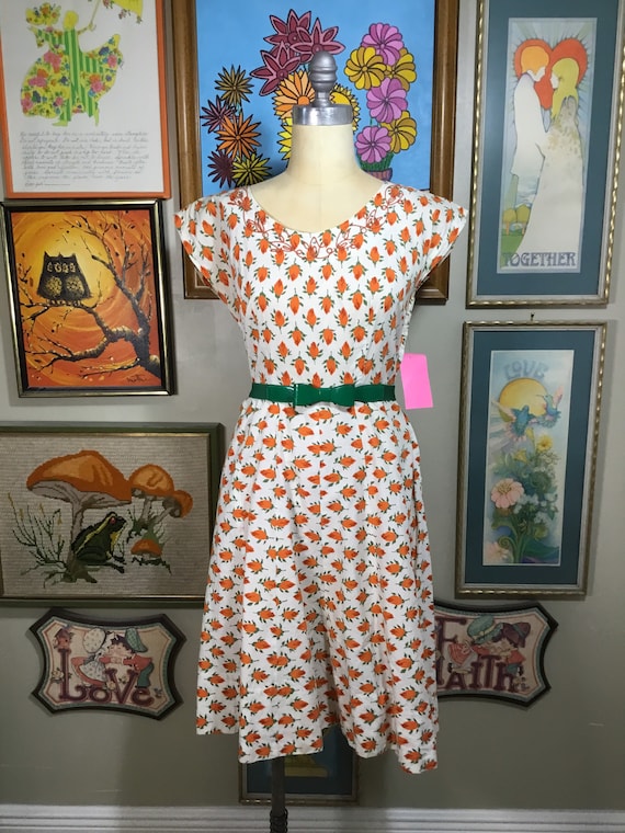 Flair of Miami Early 1960’s Floral Print Cotton Summe… - Gem